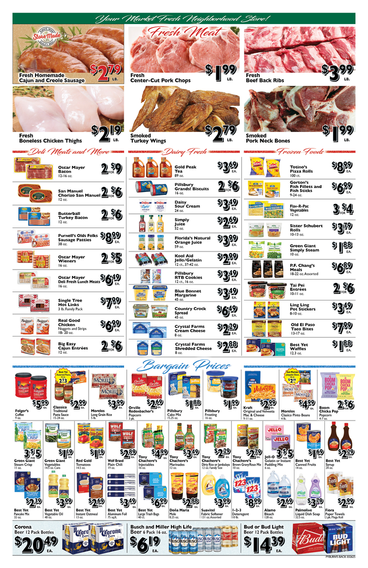 Print Weekly Specials | Pyburn's Foods | MARCH 26 AD 2025