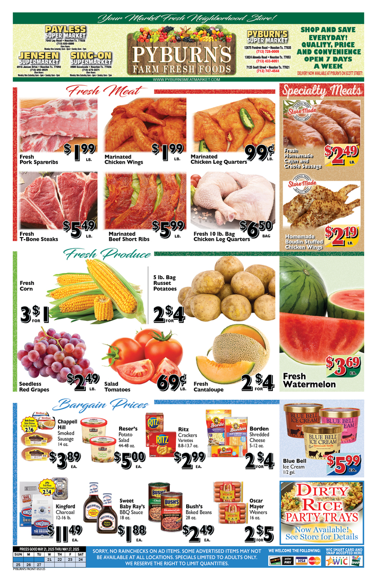 Print Weekly Specials | Pyburn's Foods | MEMORIAL 2025 AD